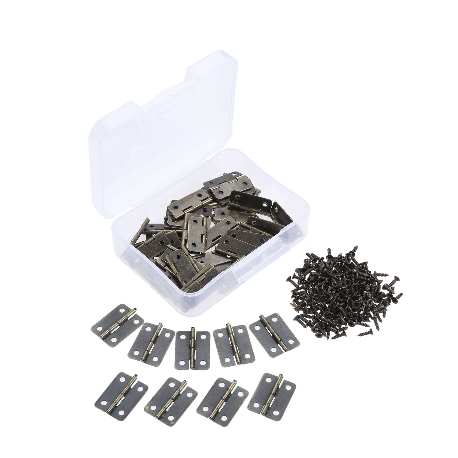 50pcs/box 4 Holes Iron Hinges w/crews Retro Flat H... – Vicedeal