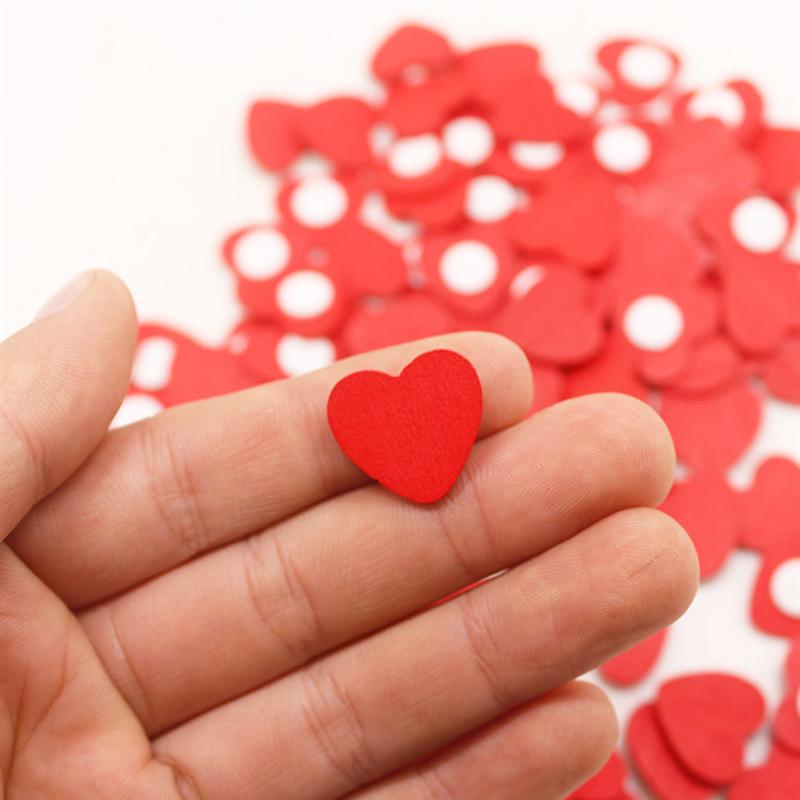 100pcs Wooden Red Heart Stickers Self Adhesive DIY... – Grandado