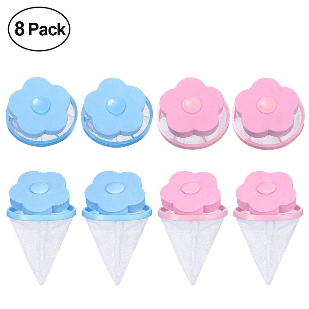 8PCS Flower-Type Washing Machine Floating Lint Mes... – Grandado