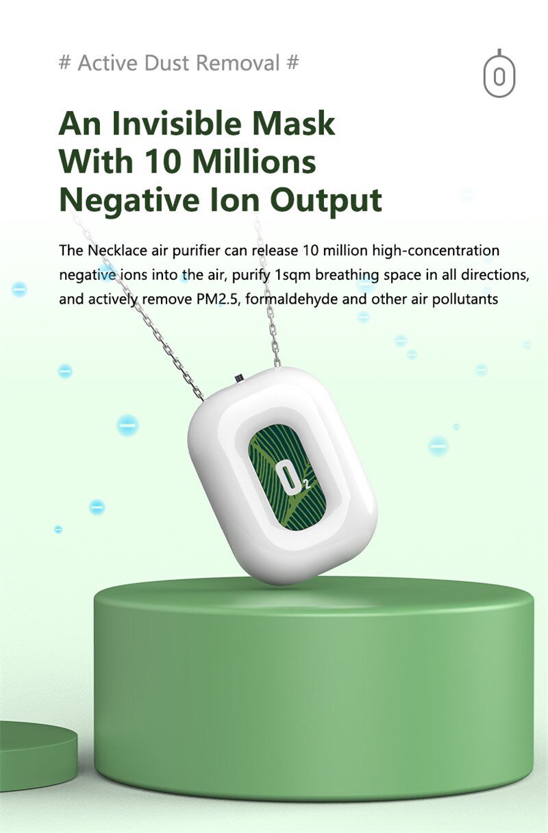 1Pcs Wearable Necklace Air Purifier Mini Portable ... – Grandado