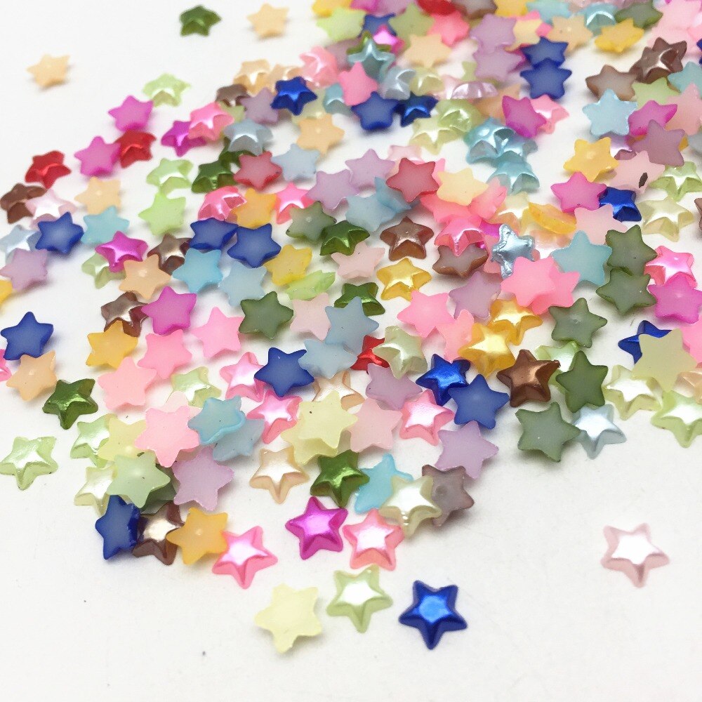 100 stk 6mm blandede små stjerne perler flatbacks ... – Grandado