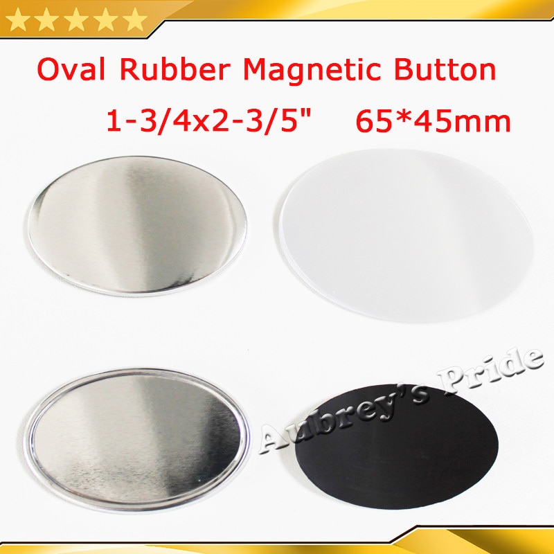 Oval 45x65mm 100 Sets Soft Rubber Magnetic Badge B... – Grandado