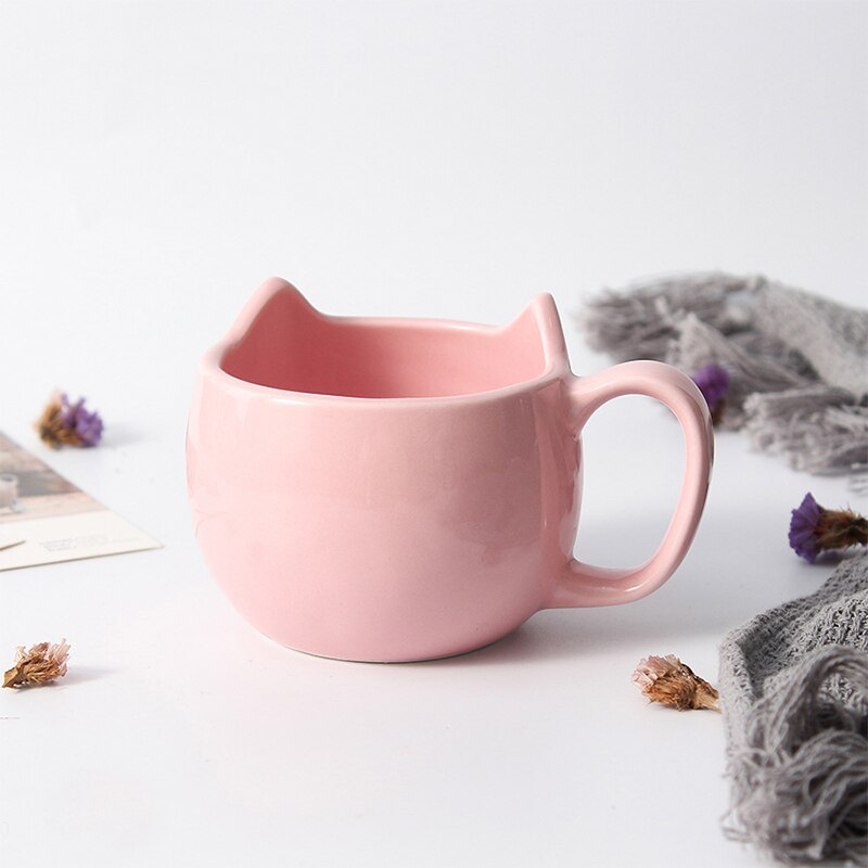 Ceramic Mug Wiuth Handgrip Cute Cartoon Cat Cup 3d... – Grandado