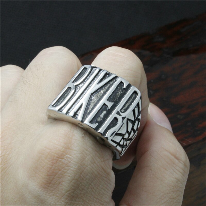 316L Rvs Biker Ring Mens Motorcycle Biker Band Par... – Vicedeal