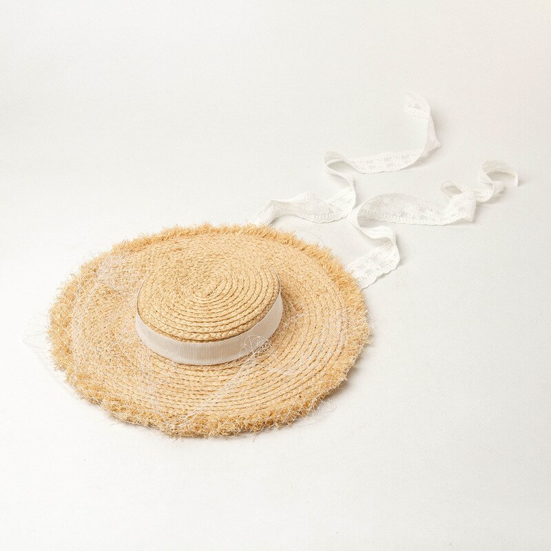52cm girls summer straw hat lace Tied Rope sun hat... – Vicedeal