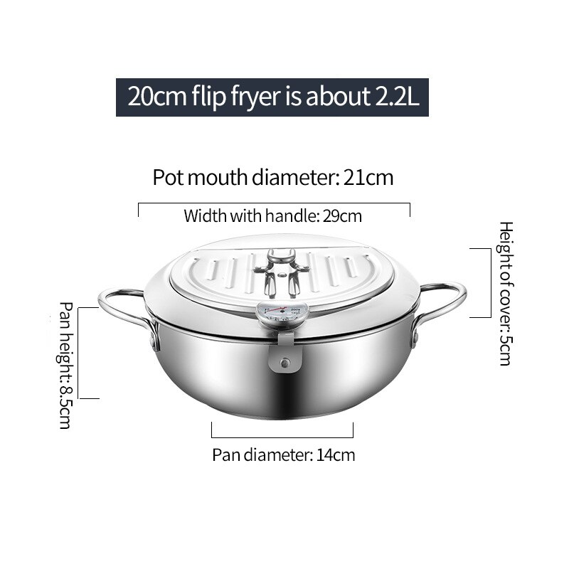 Deep Frying Pan Japanese Tempura Deep Fryer Stainl... – Vicedeal