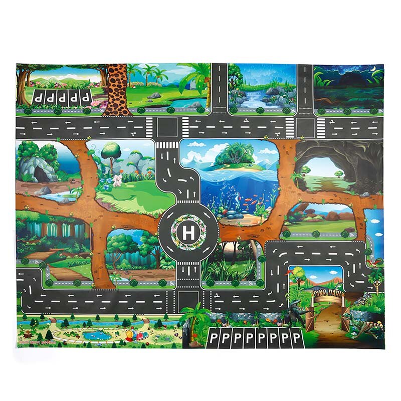 Child City Traffic Parking Lot Car Park Play Mat W... – Grandado