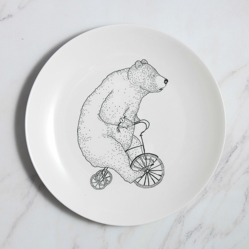 Ceramic 8 Inch Cartoon Plate 4 Patterns Available ... – Vicedeal