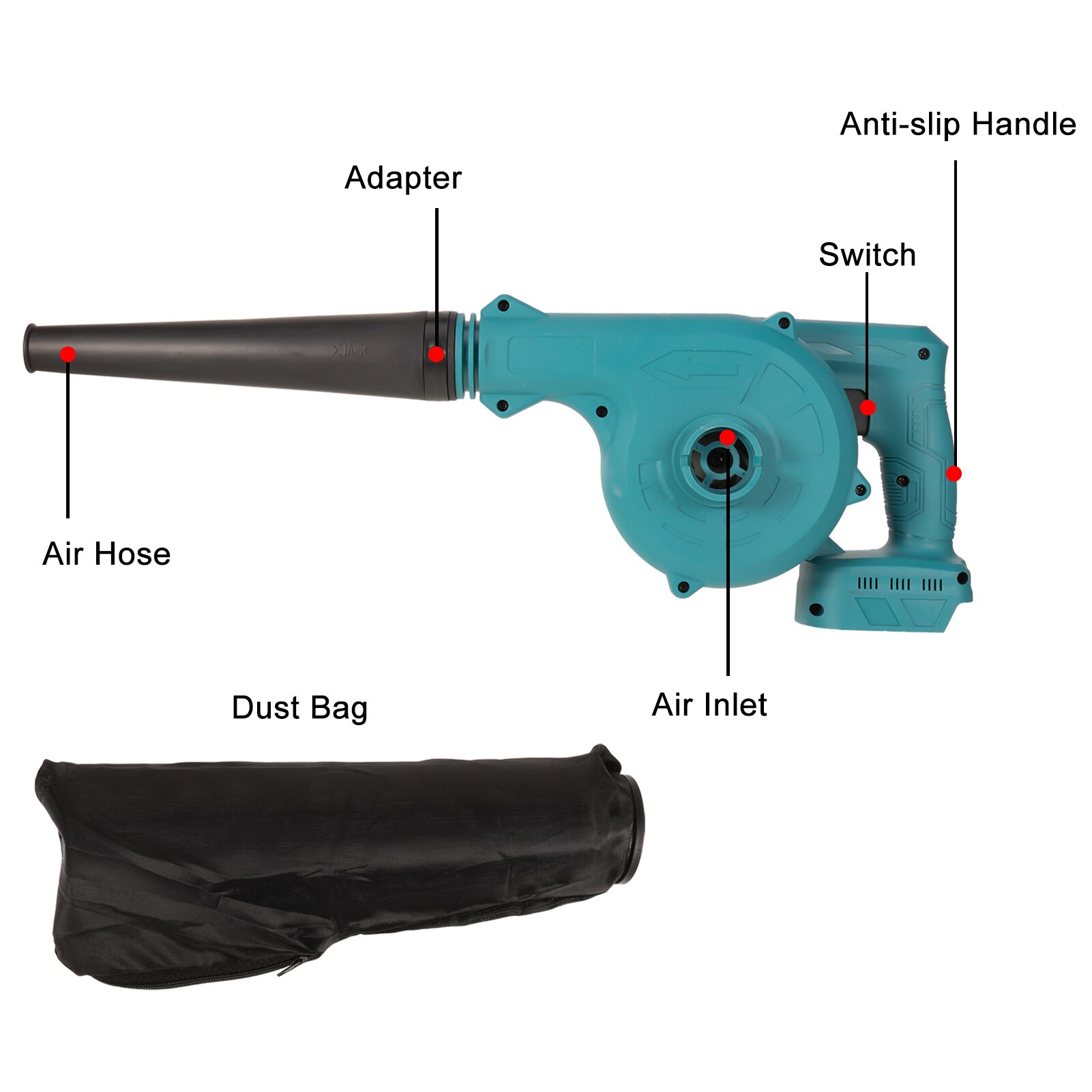 2 In 1 Cordless Electric Air Blower & Suction ... – Vicedeal