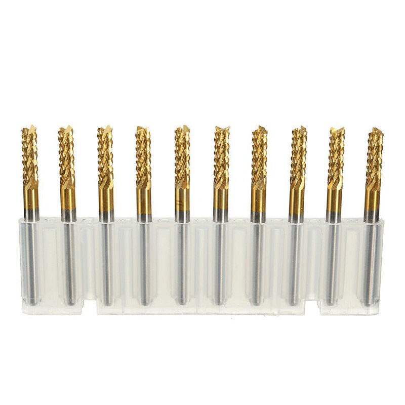 10Pcs Enkele Fluit Cnc Router Bit Spiral End Mill ... – Grandado