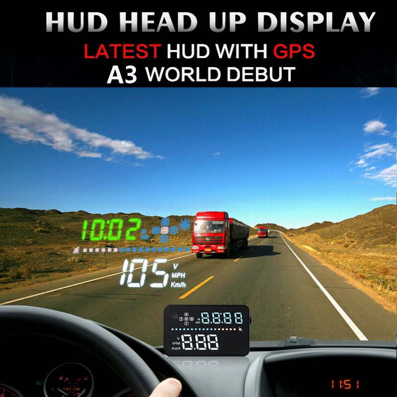 A3-OBD2-HUD Auto head-up display OBD2 projectie op... – Grandado