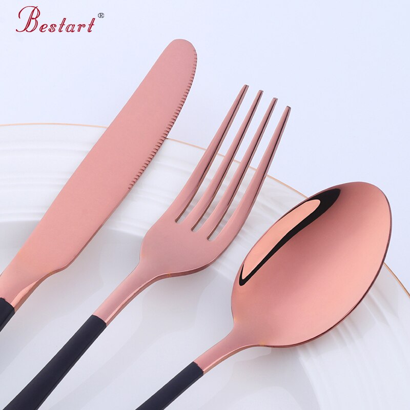 2set Stainless Steel Flatware Set 304 18/10 Rose G... – Grandado