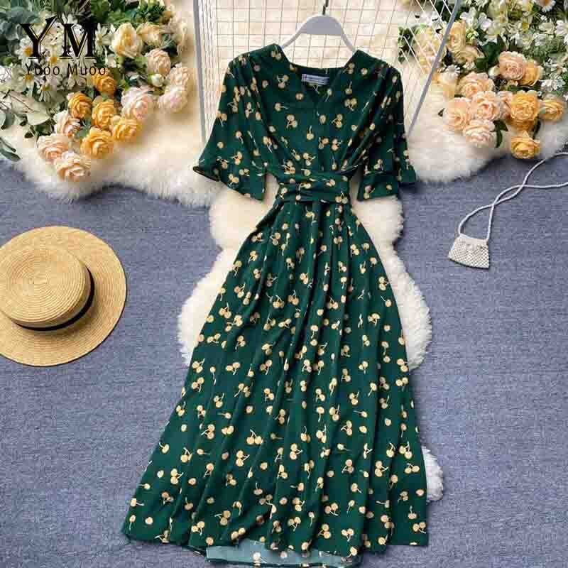 YuooMuoo Vintage Cross Bandage Waist Party Dress D... – Grandado