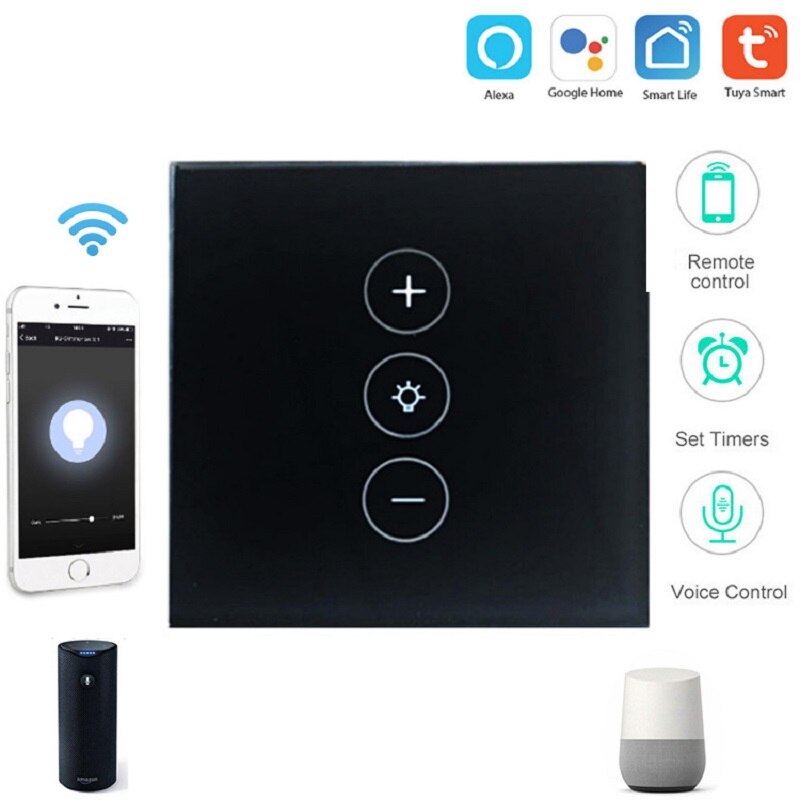 Tuya smart switch uk / eu wifi dimmer switch fjern... – Grandado