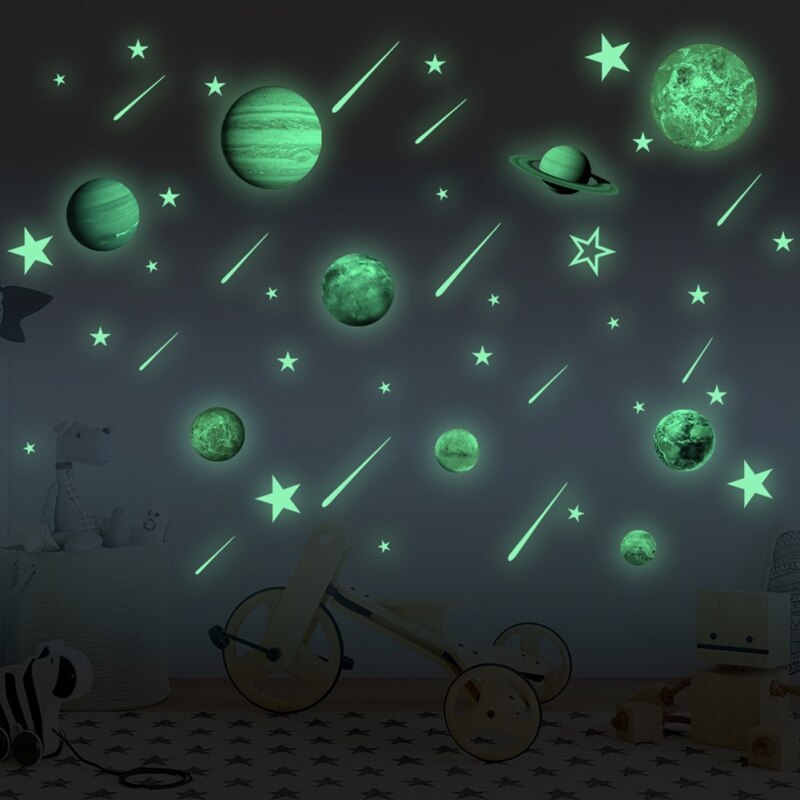 Nine Planets Moon Luminescent Stickers Decorate Ch... – Vicedeal