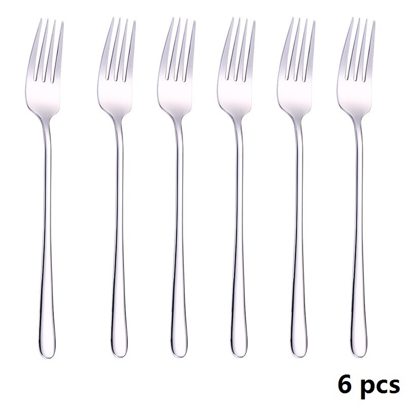 6pcs Rainbow Rose Gold Dinner Fork Stainless Steel... – Grandado