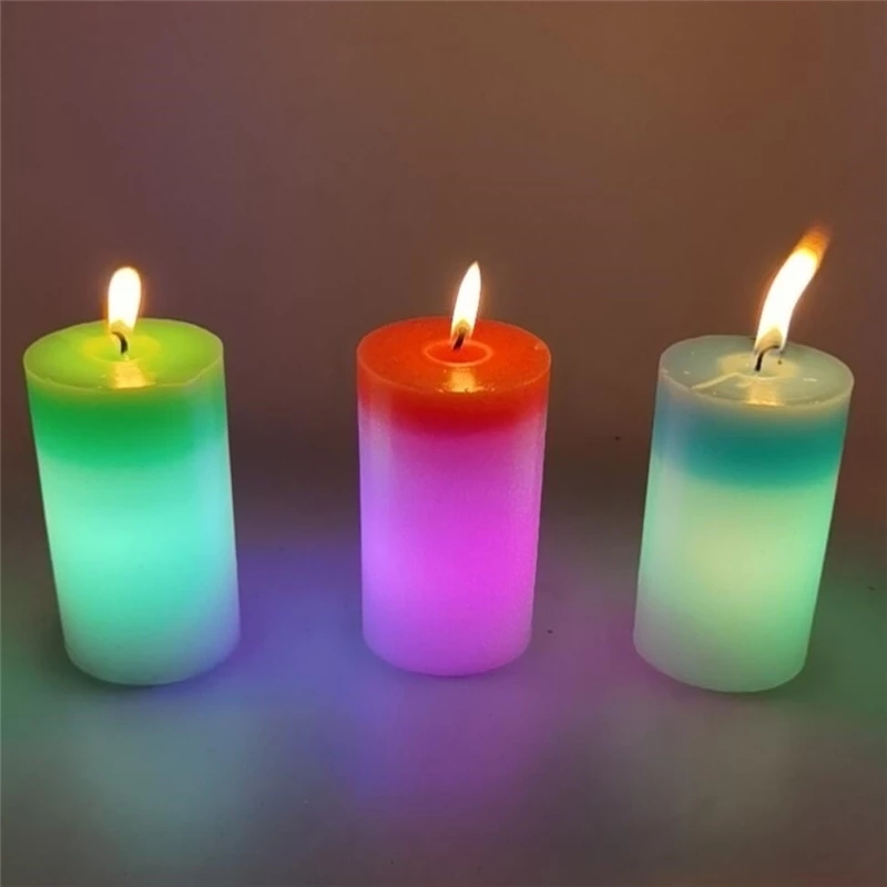 Glowing Candle Handmade Colored Pillar Candles Dec... – Vicedeal