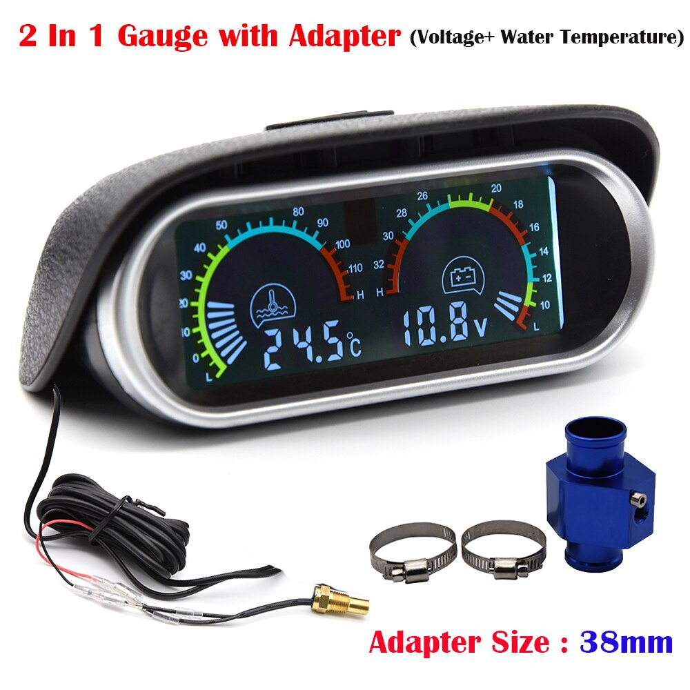 2 In 1 LCD Digital Car Truck Water Temp Gauge 1/8 ... – Grandado