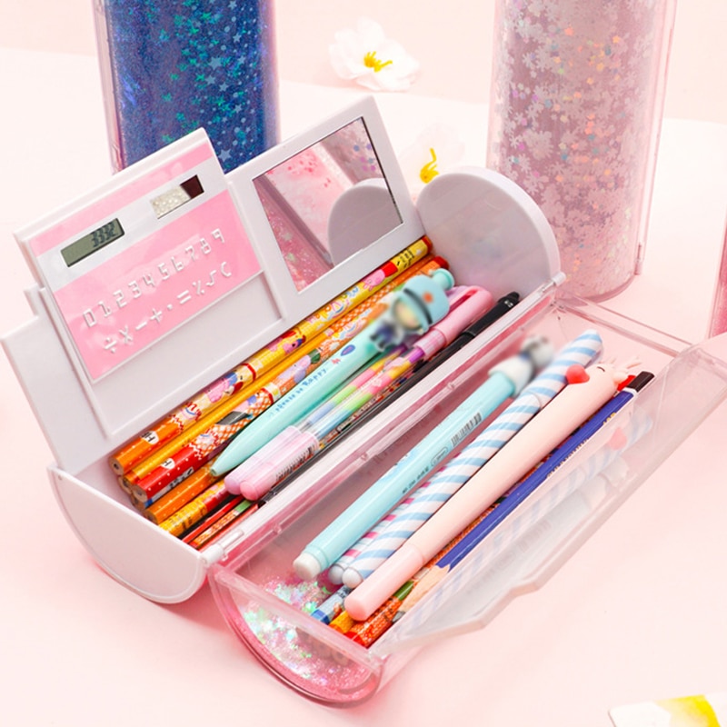 Multifunction Cylindrical Pencil Box Cute Quicksan... – Vicedeal