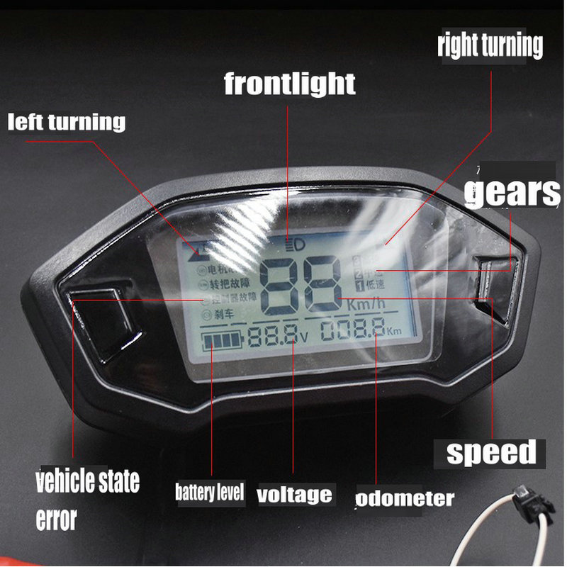 Speedometer lcd display 48-72v gauge for electric ... – Grandado