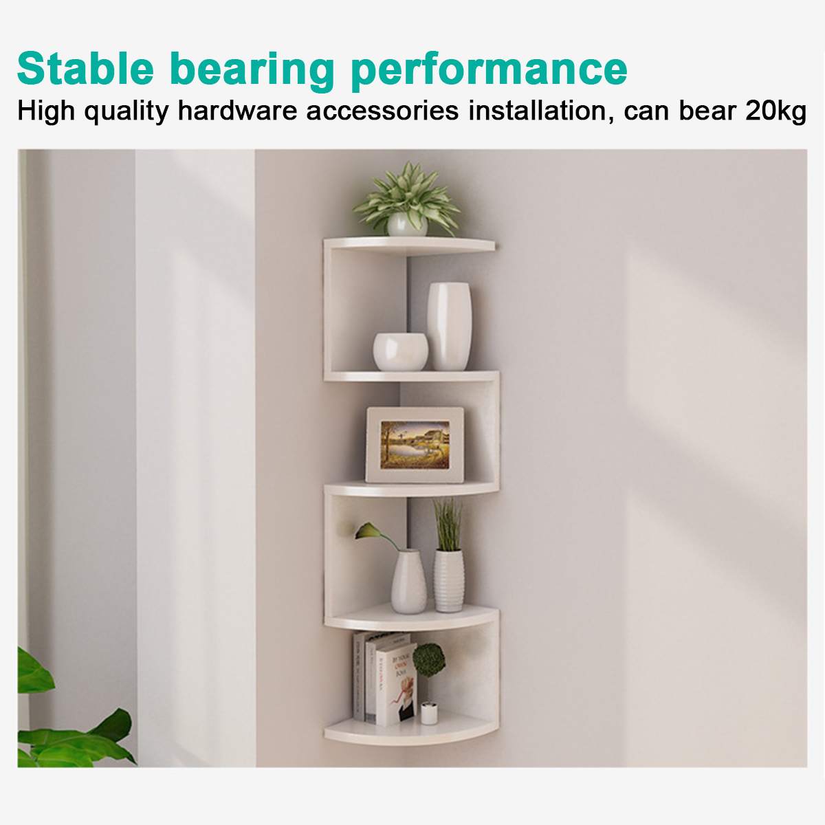 5-Layer Space-saving Corner Bookshelf Storage Rack... – Grandado