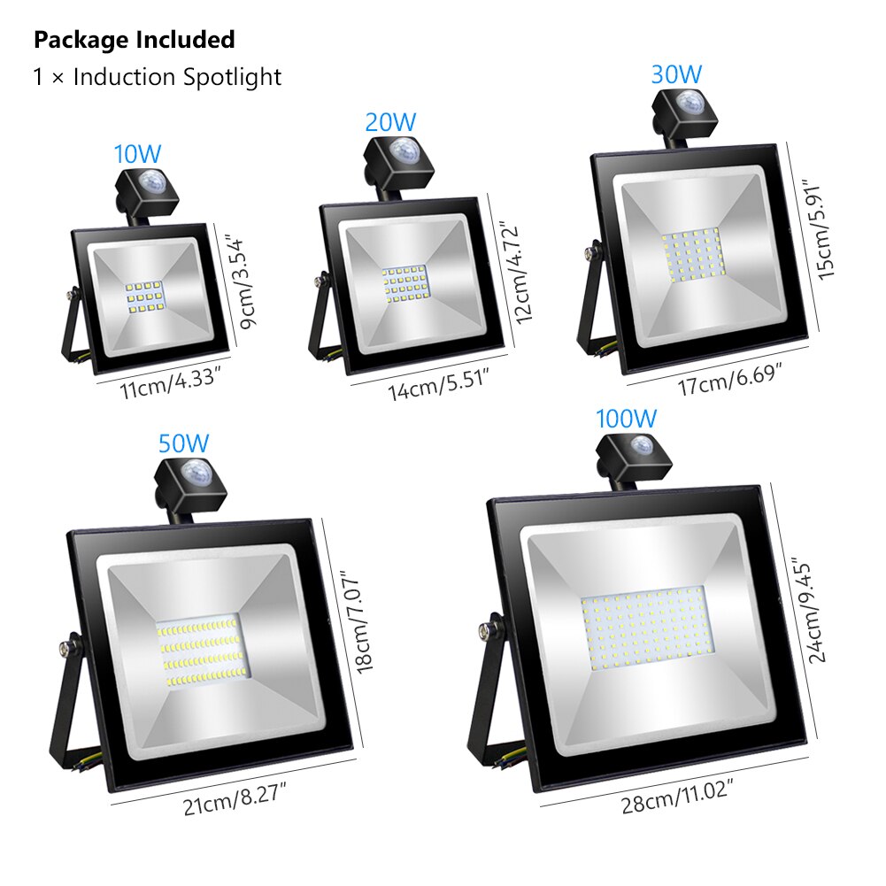 Motion Sensor LED Flood Light 10W 30W 50W Floodlig... – Vicedeal