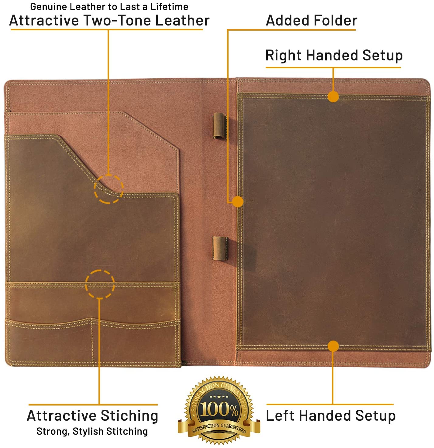 Leather Planner Cover Agenda Organizer A4+ Planner... – Grandado