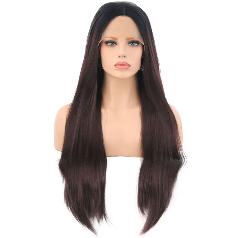 Bombshell Black Ombre Brown Straight Synthetic Hai... – Vicedeal
