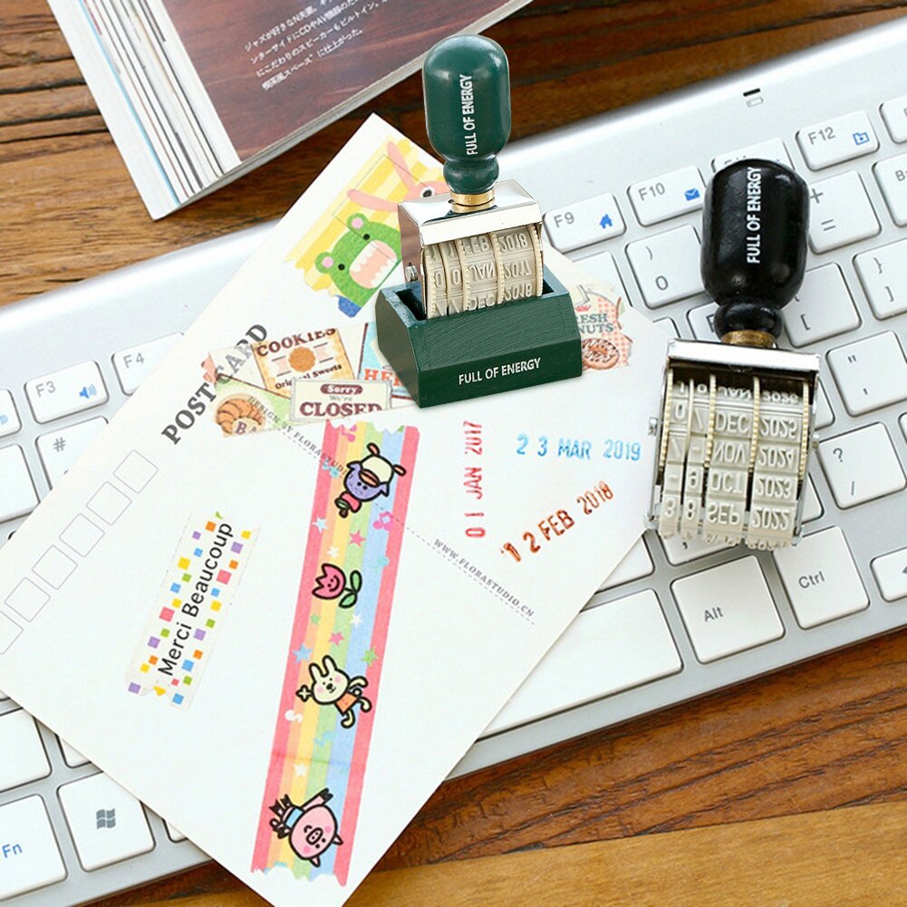Date Stamp Retro DIY Craft Tools Date Rolling Stam... – Grandado