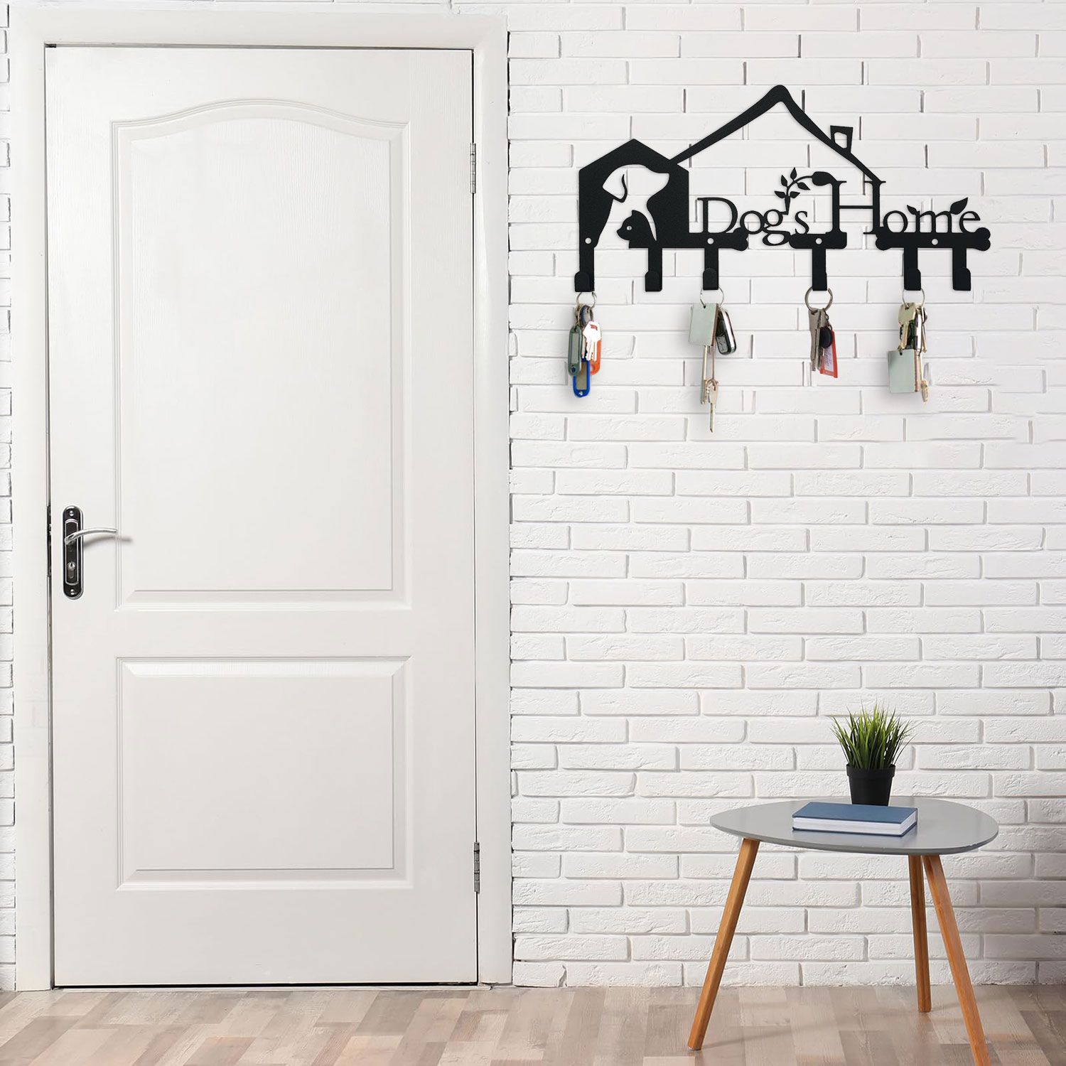 Cat And Dog Home Sweet Home Sign Wall Hook,Black M... – Vicedeal
