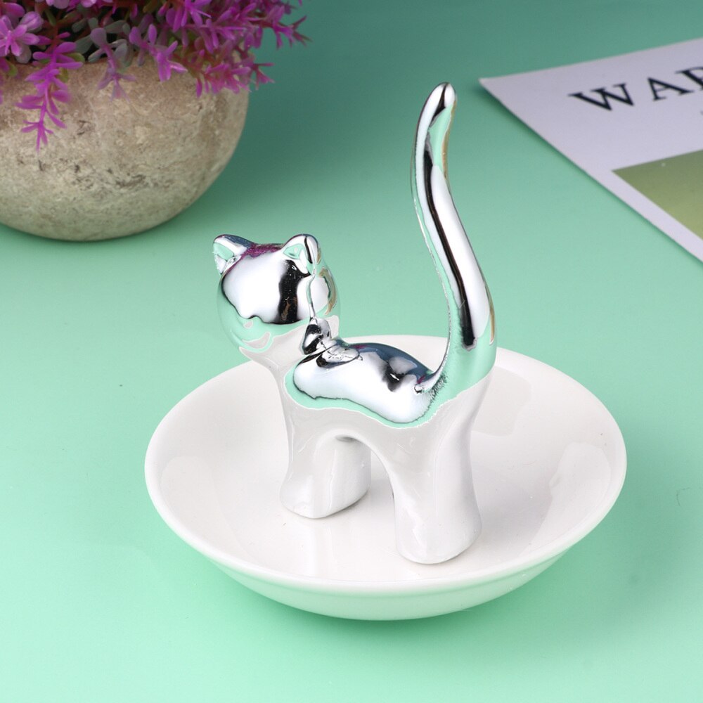 Cat Jewelry Dish Ceramics Trinket Tray Jewelry Dis... – Grandado