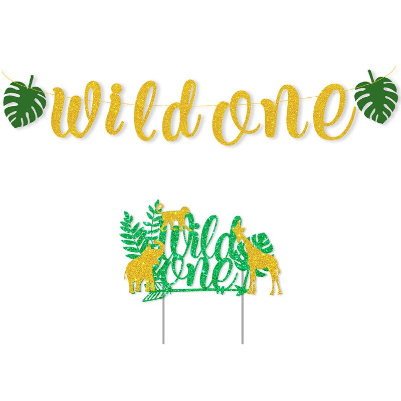 Kawaii Wild One Glitter Paper Banners One 1st Birt... – Vicedeal