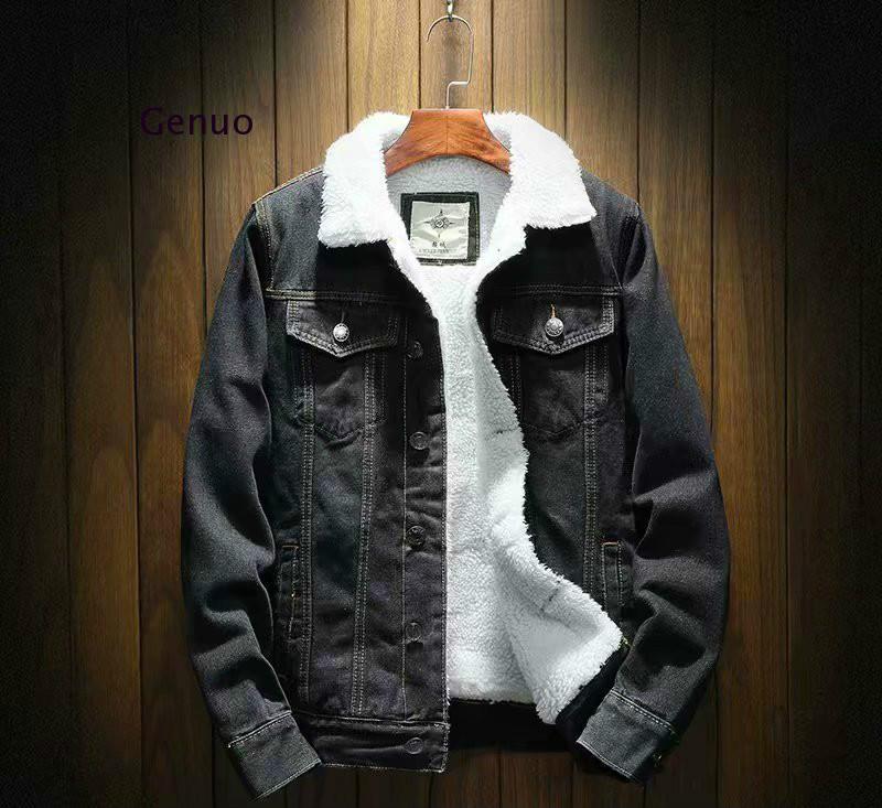 Men Light Blue Winter Jean Jackets Outerwear Warm ... – Vicedeal