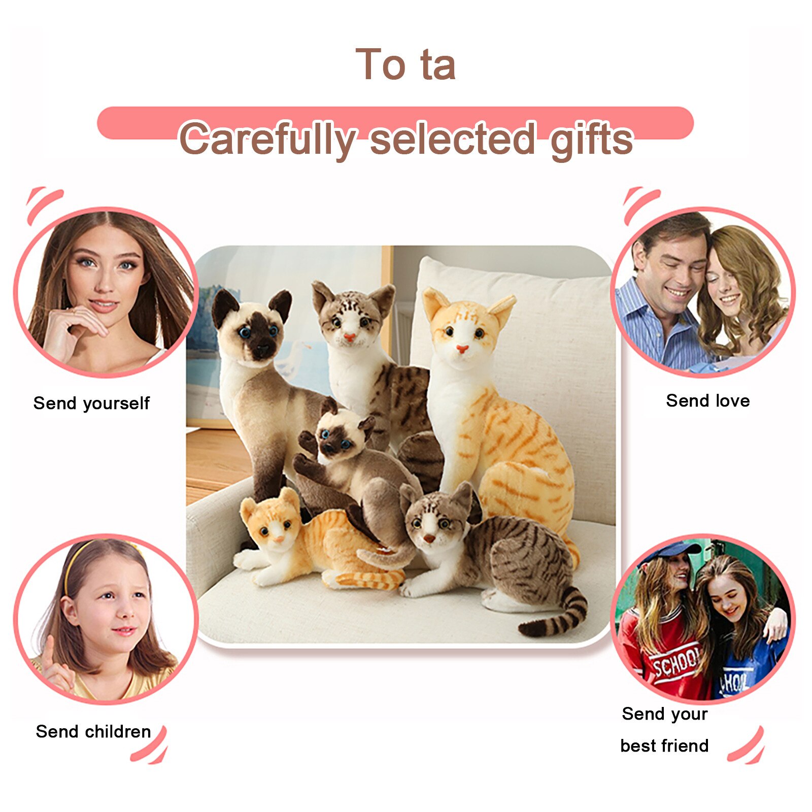 Simulation Cat Plush Animals Kids Birthday Party C... – Grandado