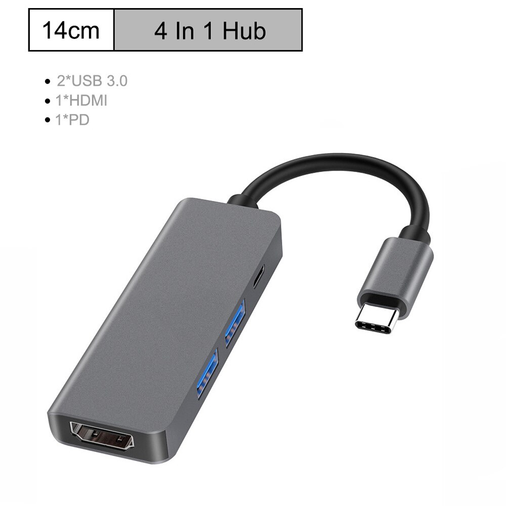 USB Type C HUB With USB3.0 HDMI RJ45 PD Charge SD/... – Grandado