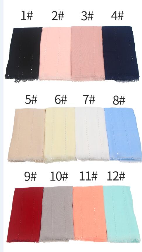 Glitter Scarf Hijabs For Women Viscose Solid Shawl... – Grandado