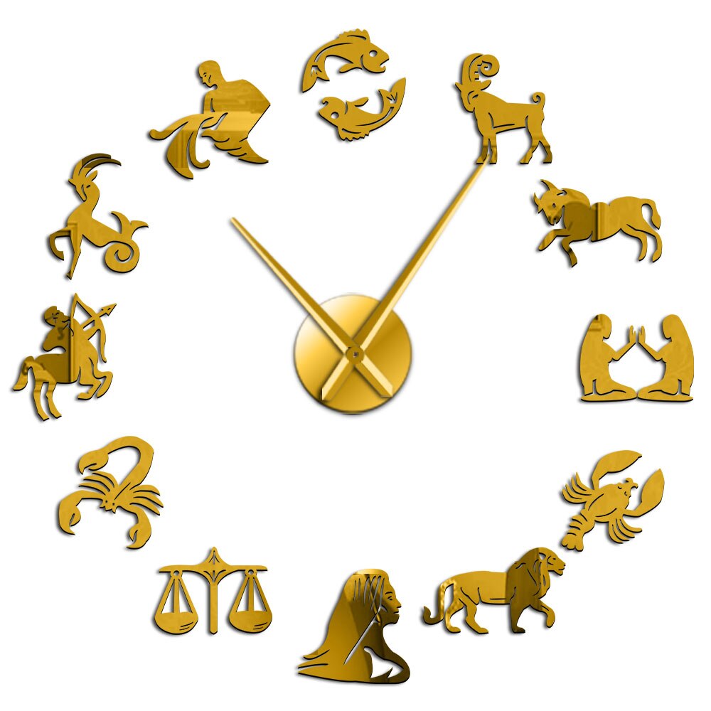 12 Zodiac Signs 3D Acryl Diy Wandklok Moderne Astr... – Grandado