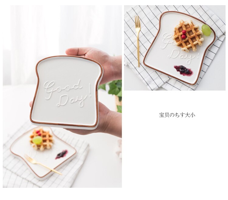 Ceramic Breakfast Bread Snack Tray Dessert Plate E... – Grandado