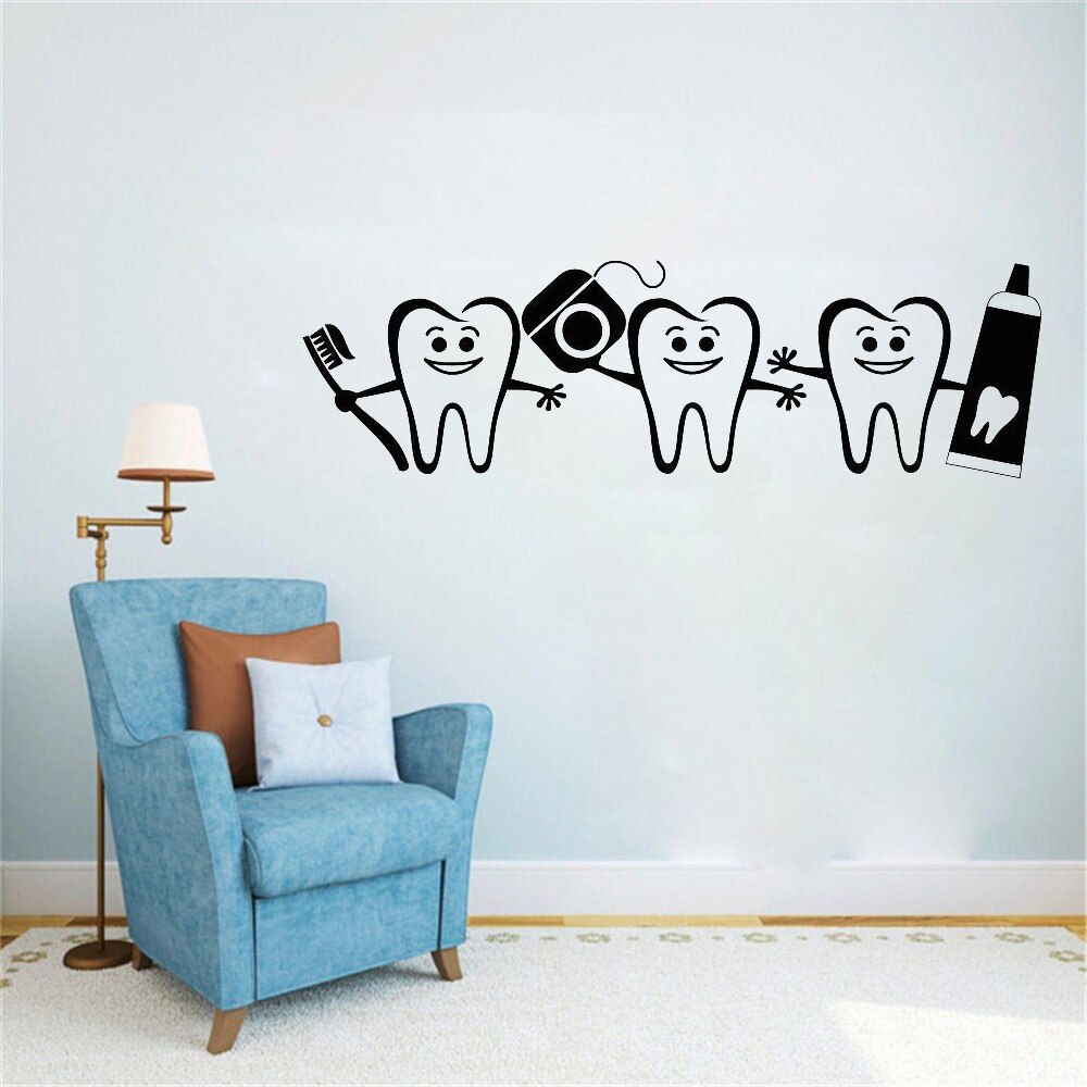 Dental Care Wall Sticker Vinyl Dentist Sign Door W... – Vicedeal
