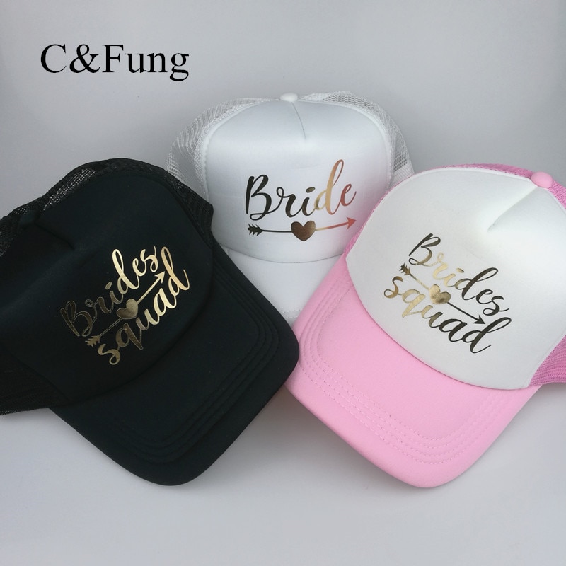 C&Fung BRIDE SQUAD Hat Squad with arrow trucker ha... – Grandado