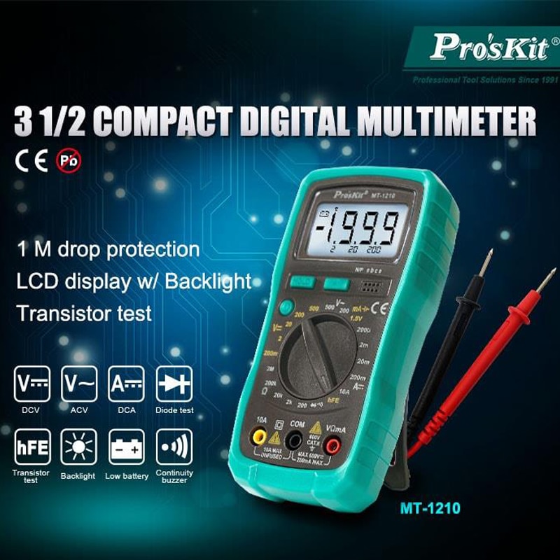 Proskit tester digital multimeter proffs minificka... – Grandado