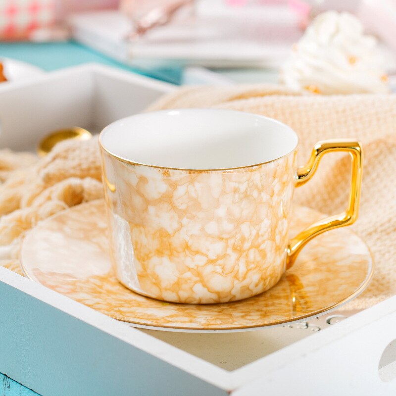 Bone China Luxury Cup Saucer Ceramics Nordic Creat... – Vicedeal