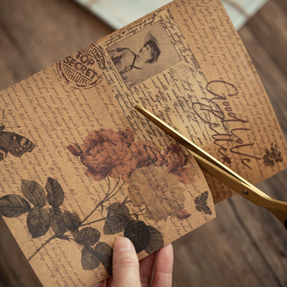 10 Sheets Retroism Series Kraft Paper Material Diy... – Vicedeal