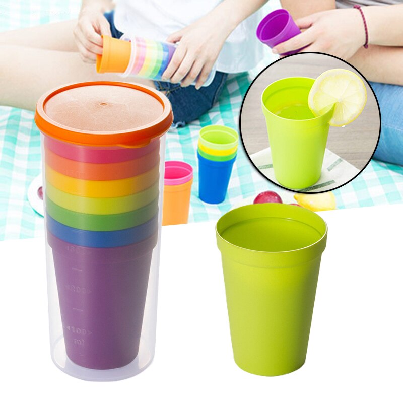 Plastic Cups Set Plastic Multi Colors Reusable Por... – Grandado