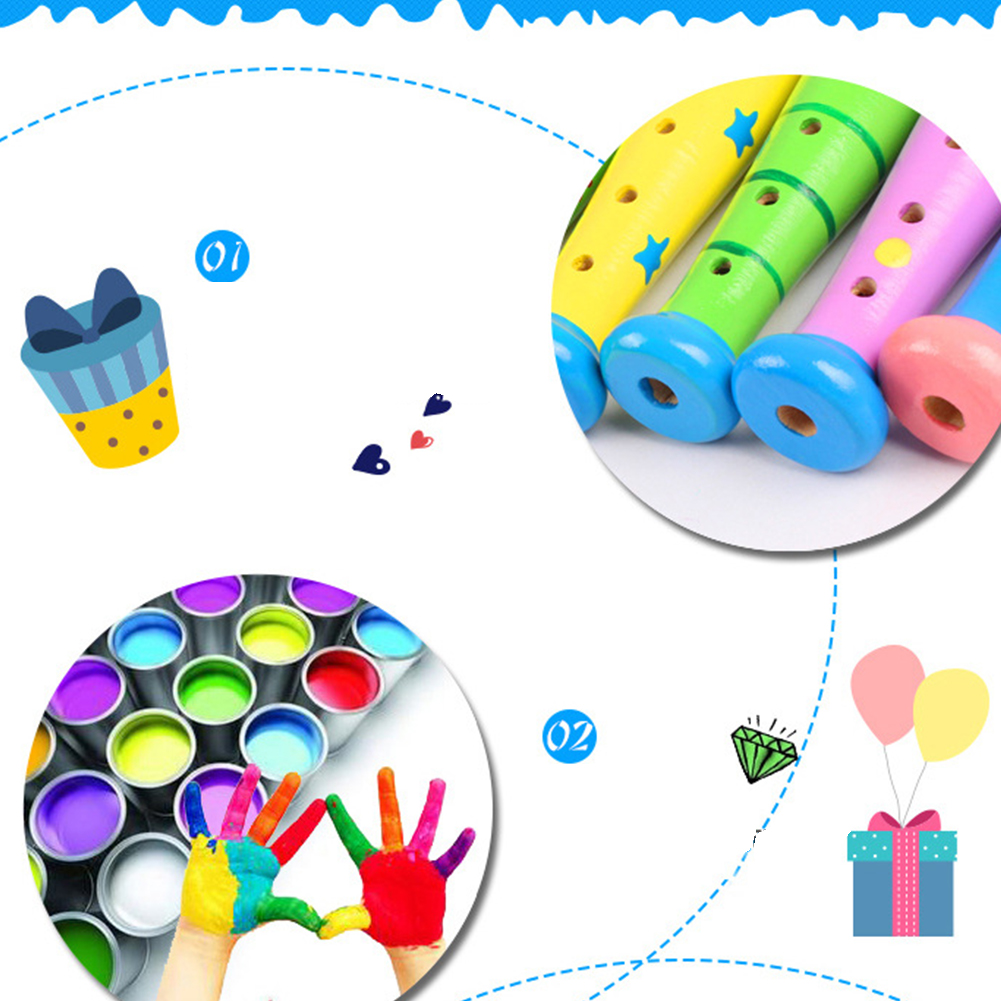 Colorful Wooden Flute Beautiful Sound 6-Holes Wood... – Grandado