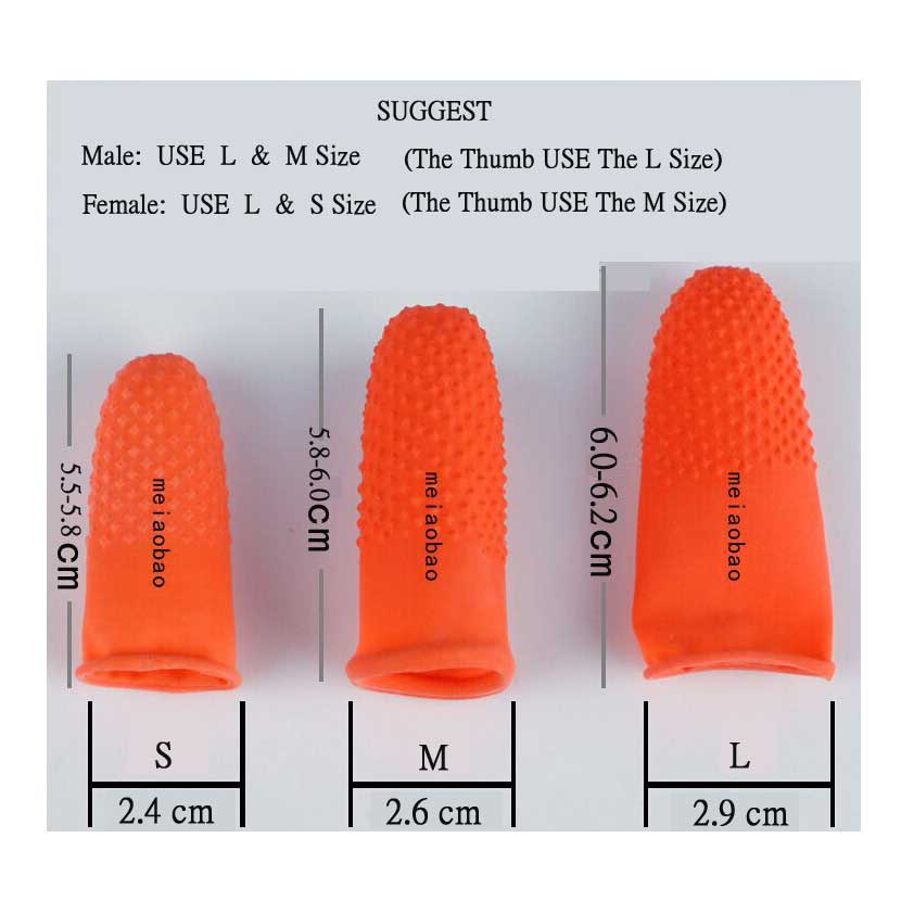100pcs Latex Finger Golves Orange Antiskid Rubber ... – Grandado