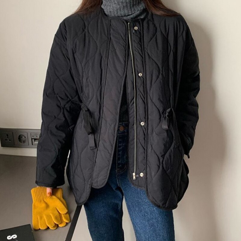 Alien Kitty Winter Solid Women Coat Office Lady O-... – Grandado