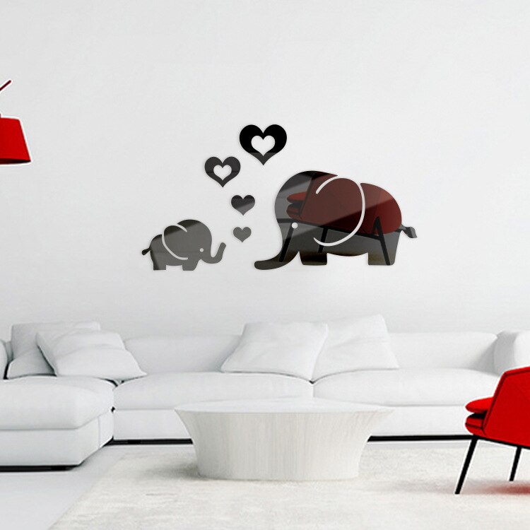 JM343 éléphant miroir autocollant entrée salon cri... – Grandado