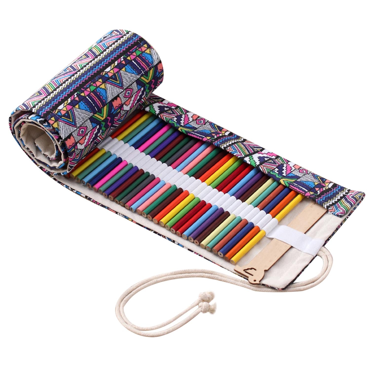 72 Slots Roll up Canvas Pencil Storage Wrap Organi... – Grandado
