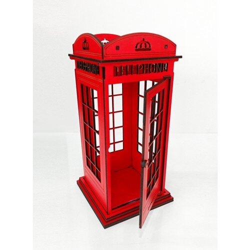 Decorative Wooden London Nostalgic Phone Booth Mod... – Grandado